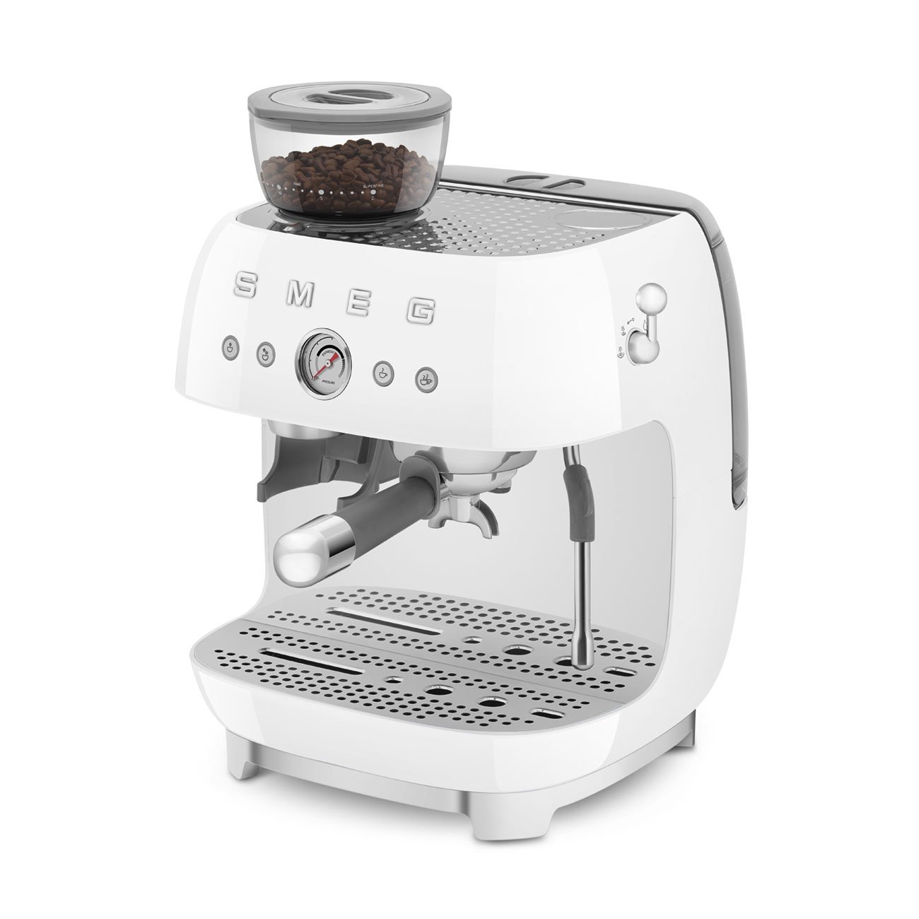 Smeg Coffee Machine with Grinder, EGF03WHUK - Modesy
